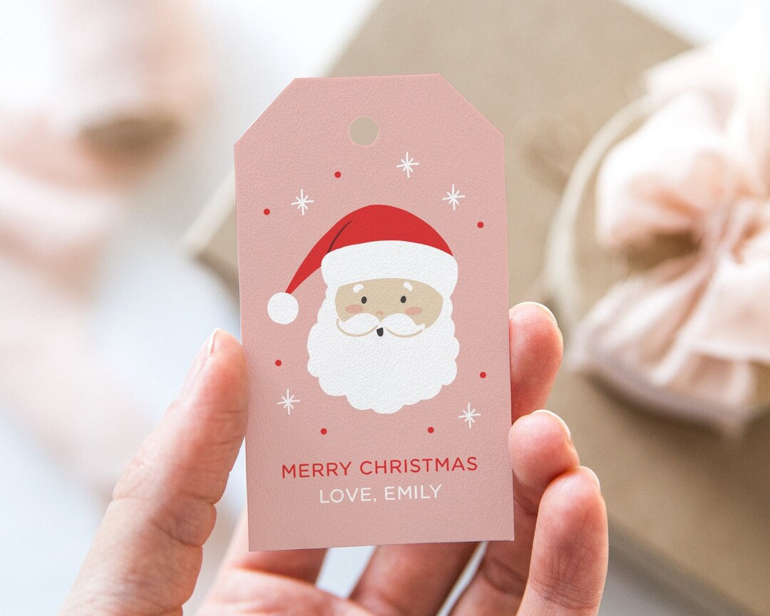 Digital Santa Gift Tag Template, Personalised Children's Christmas Tags ...