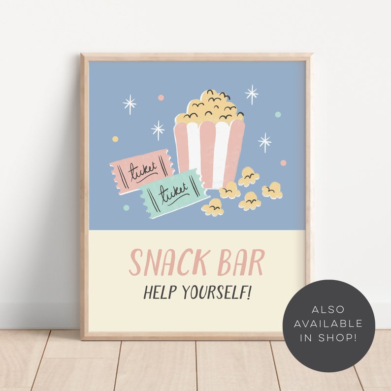 Editable Movie Night Snack Bar Sign Template (digital Download) 762 - Etsy