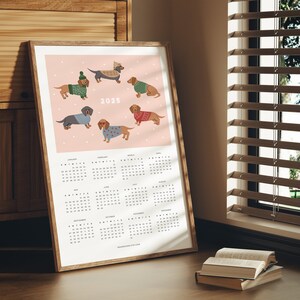 INSTANT DOWNLOAD 2025 Dachshund Calendar, Cute Sausage Dog Calendar ...