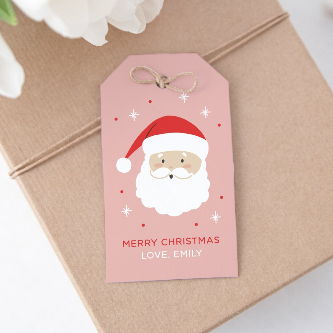 Digital Santa Gift Tag Template, Personalised Children's Christmas Tags ...