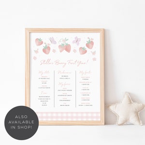 Editable Strawberry Sign, Strawberry Party Sign, Berry Sweet Sign ...