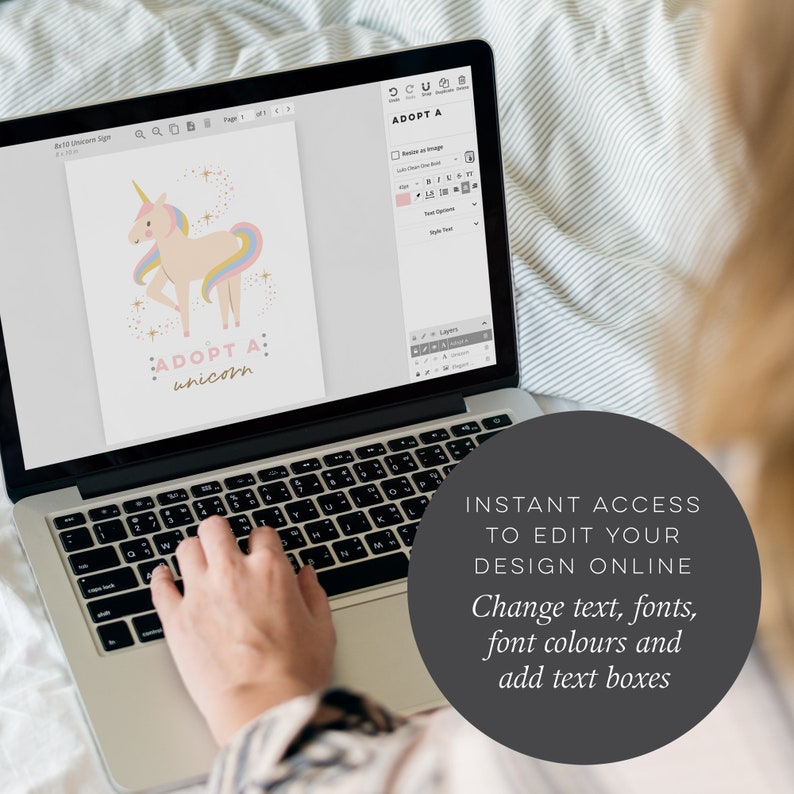 Editable Adopt A Unicorn Sign: Rainbow Unicorn Party (digital Download ...