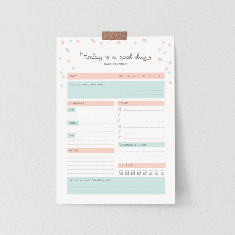 Cute Daily Planner A4 and US Letter // Diary Pages Instant - Etsy