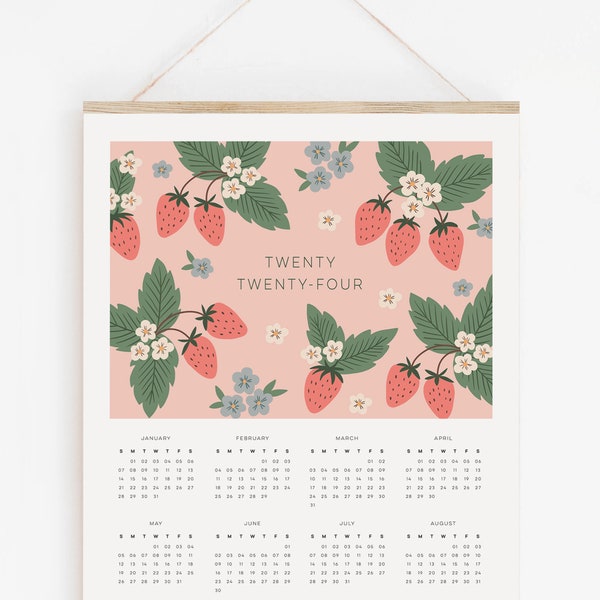 Strawberry 2024 Calendar - Etsy