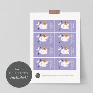 Cute Ghost Halloween Gift Tags for Kids, Friendly Ghost Tags Instant ...