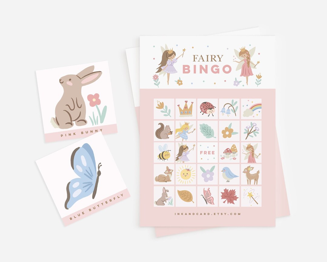 Fairy Bingo Game Instant Download Fairy Party Game Printable - Etsy