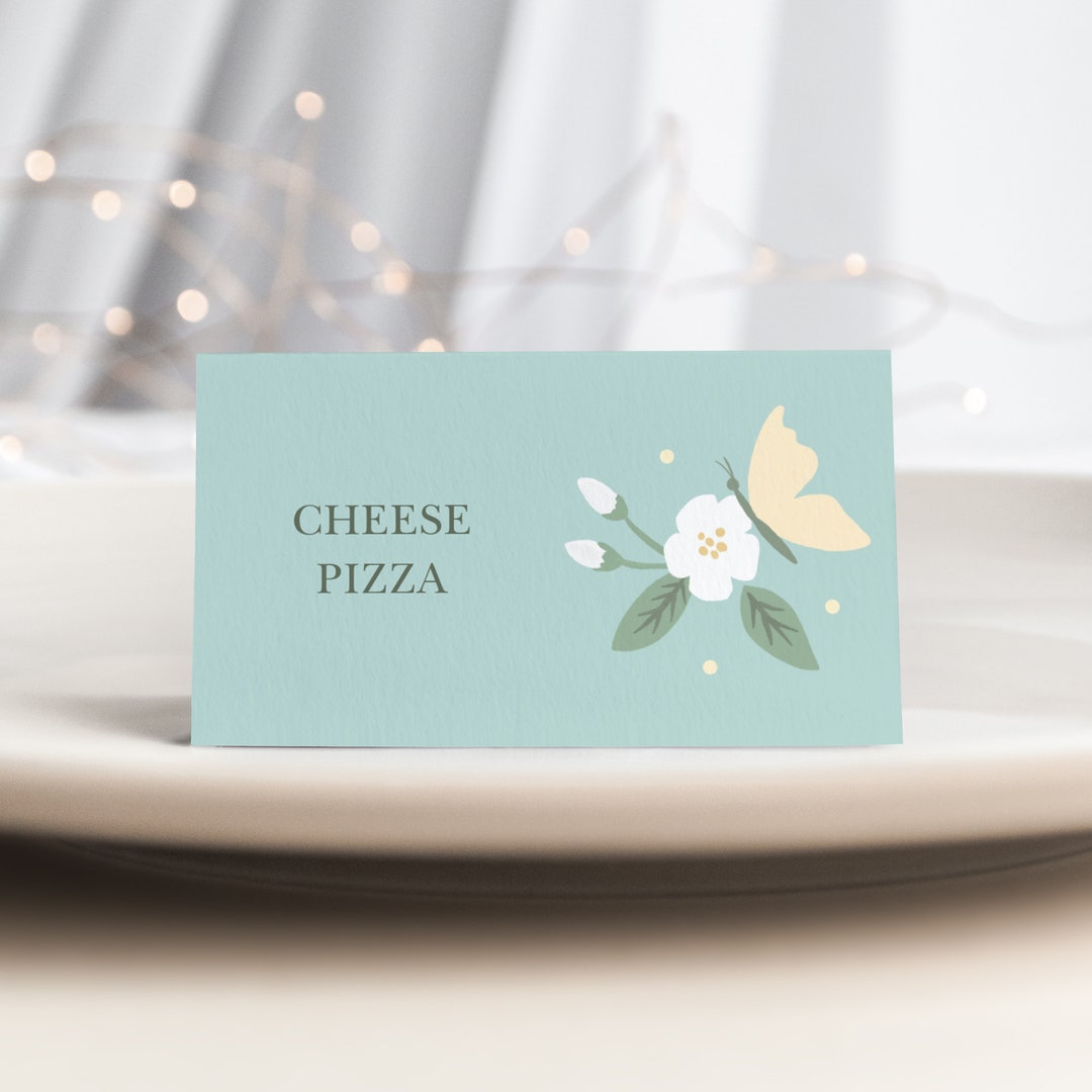 Editable Butterfly Place Cards, Garden Party Place Card Template ...