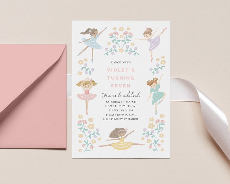 Editable Ballerina Invitation Ballet Invitation Template - Etsy