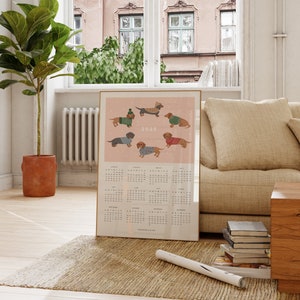 PRINTED 2025 Dachshund Calendar, Sausage Dog Wall Calendar, Illustrated ...