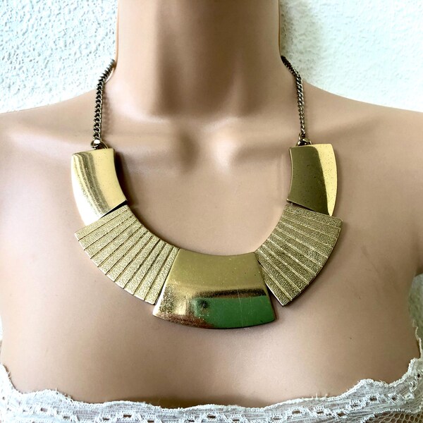 Gold Bib Necklace - Etsy