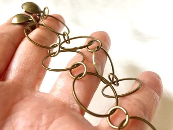 70s Minimalist Bronze Extra Long Quadruple Hoops Clip… - Gem