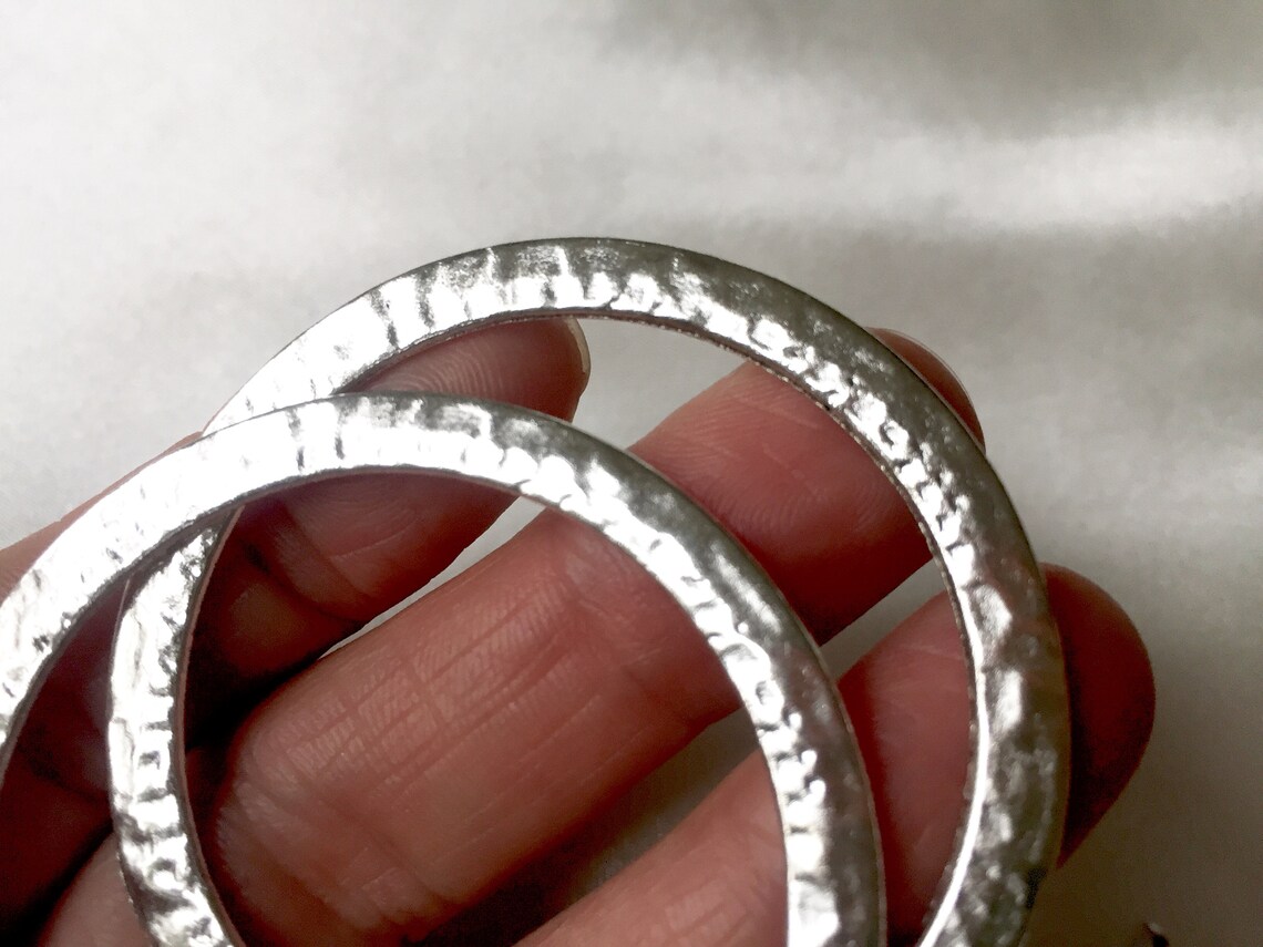 70s MOD Extra Large Hammered Silver Hoops Clip on - Etsy UK