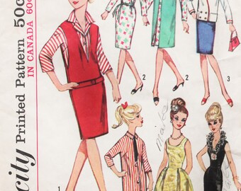 Vintage Simplicity 5673 for 11 1/2 Inch Dolls Such as Barbie Doll ...