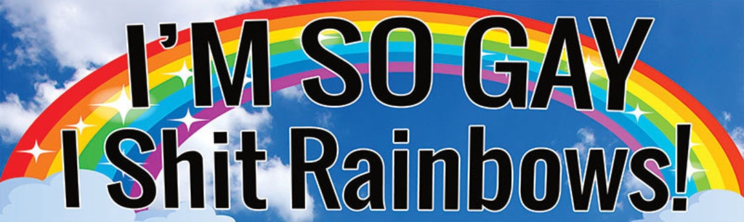 Funny Bumper Sticker – I'm so Gay I Poop Rainbows, Pride Adhesive or ...
