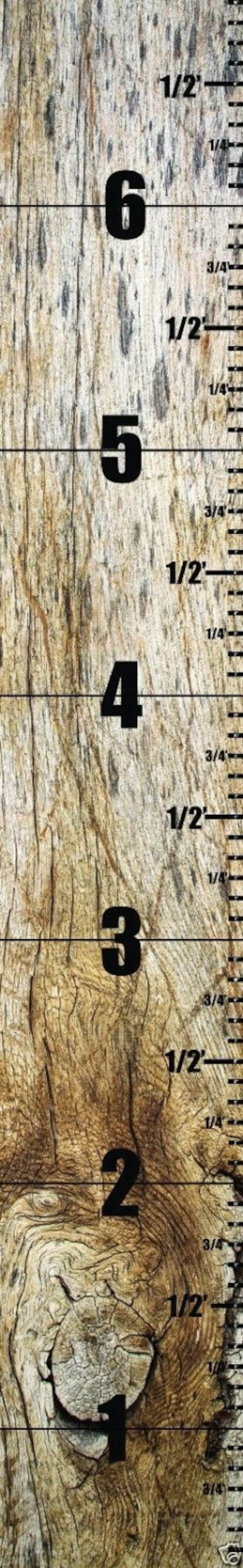 Kids Wall Wooden Look Ruler Growth Chart Height Children | Etsy
