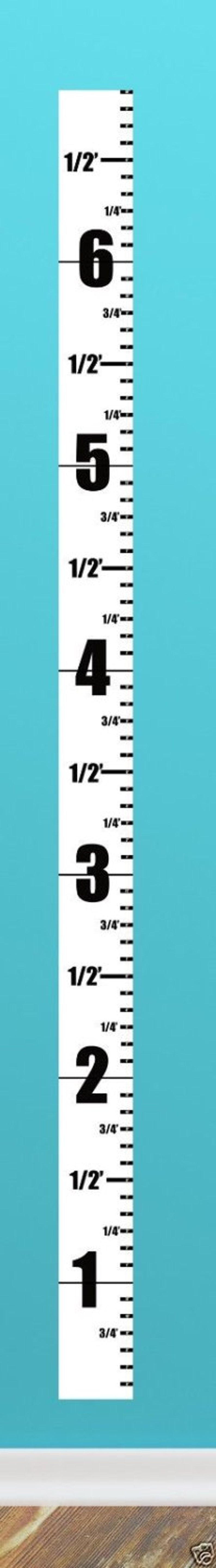 Kids Wall SLIM Ruler Growth Chart - Height Children, Boys and Girls ...