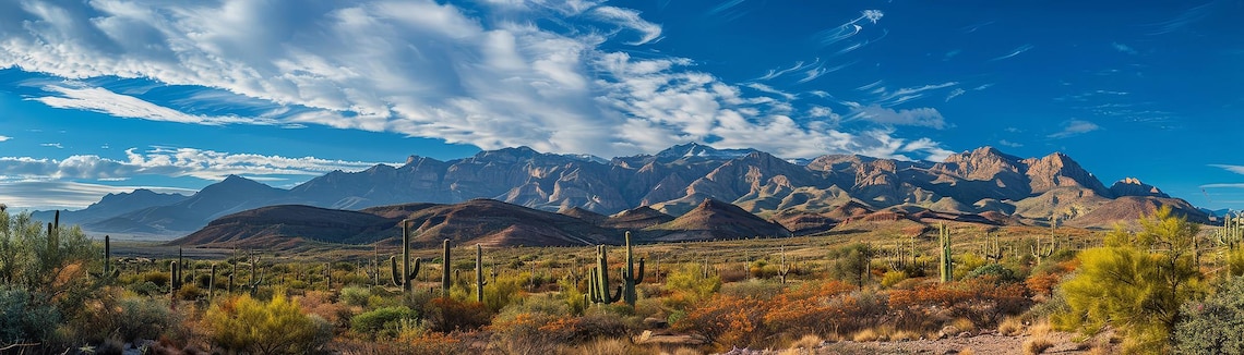 Terrarium Background / Panormaic Desert Lanscape With Mountains and ...