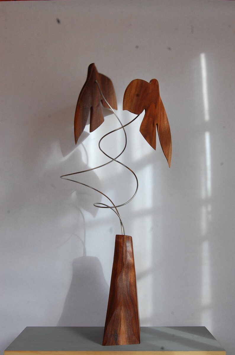 The Chase. Birds in Flight Sculpture. Adjustable. Walnut and Stainless ...