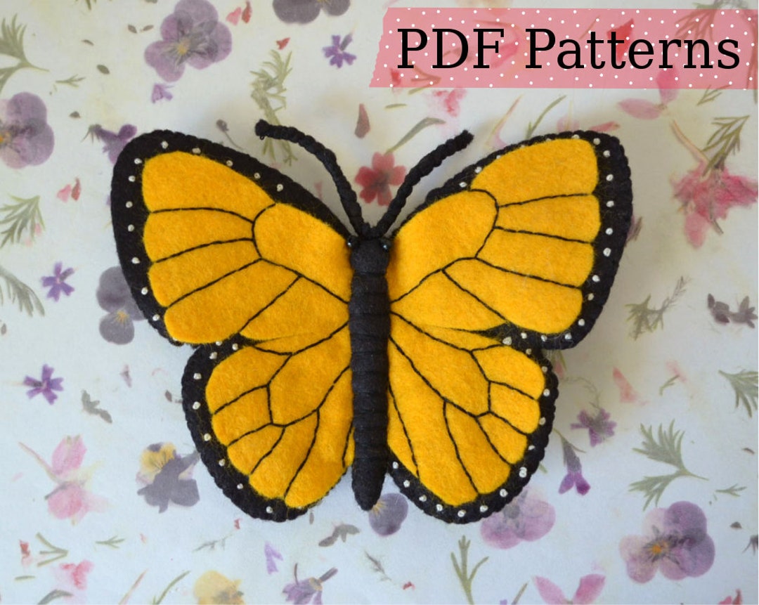 Felt Monarch Butterfly PDF Patterns and Tutorials - Etsy