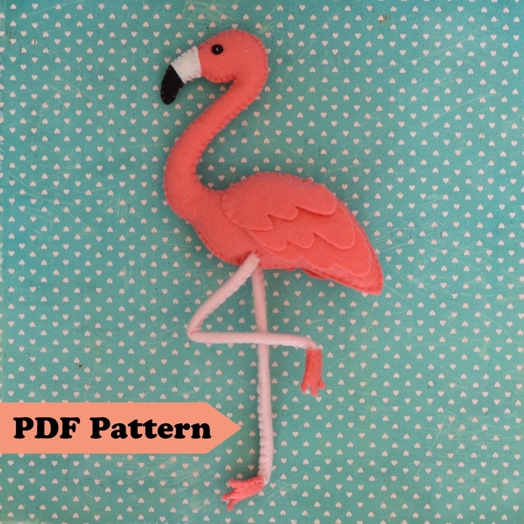 Felt Flamingo PDF Sewing Pattern and Tutorial / Stuffed Animal Digital ...