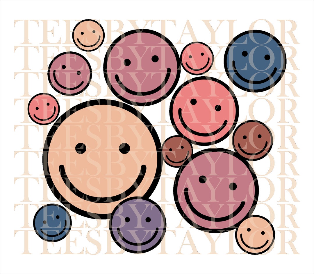 Simple Multi Smiley PNG DOWNLOAD - Etsy