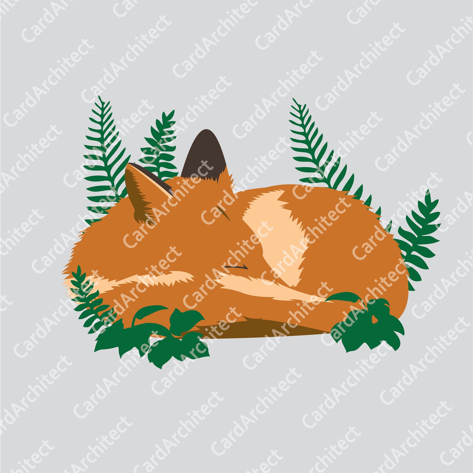 Layered Sleeping Fox Digital Cutting Files SVG DXF PNG - Etsy