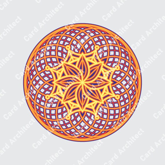 3D Layered Mandala Sphere Digital Cutting Files SVG DXF | Etsy