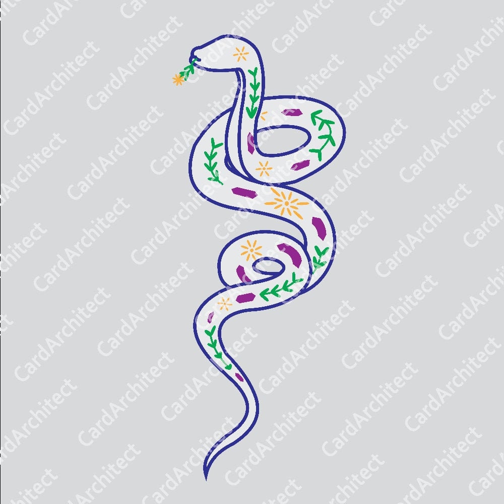 3D Floral Snake, Digital Cutting Files (SVG, DXF, PNG) for Cricut ...