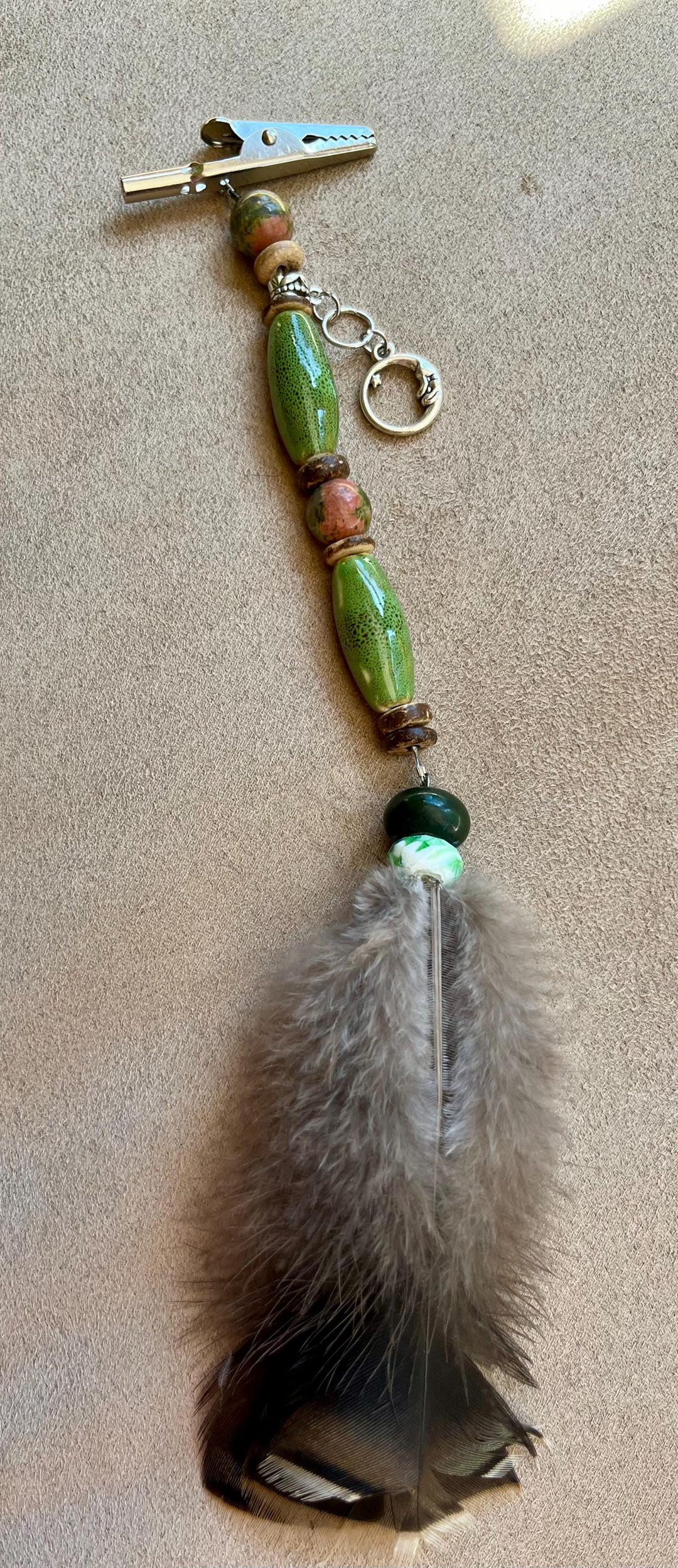 Horse Mane and Tail Clip, Beautiful Agate Beads, Moon Charm, Alligator ...