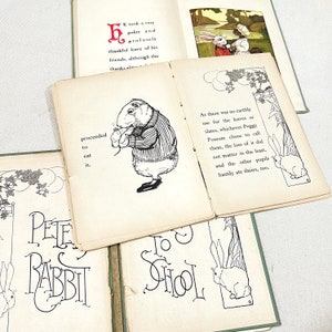 Children's Books Peter Rabbit Goes to School 1917 and - Etsy