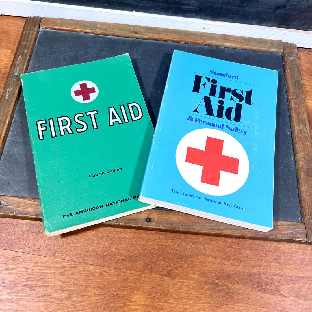 2 Books on First Aid - Red Cross Standard FA & Personal Safety 1973 ...