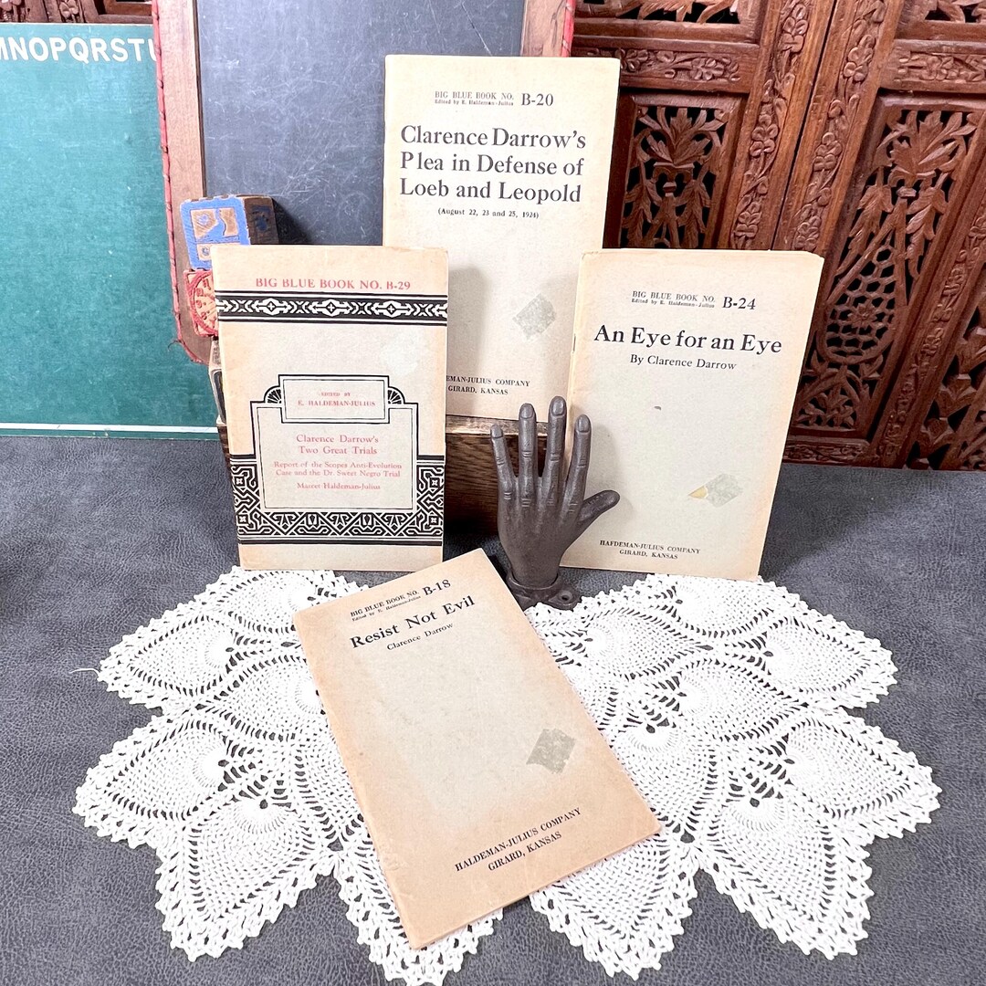 4 Booklets by 1920s Clarence Darrow Vintage Attorney Famous Trials Loeb ...