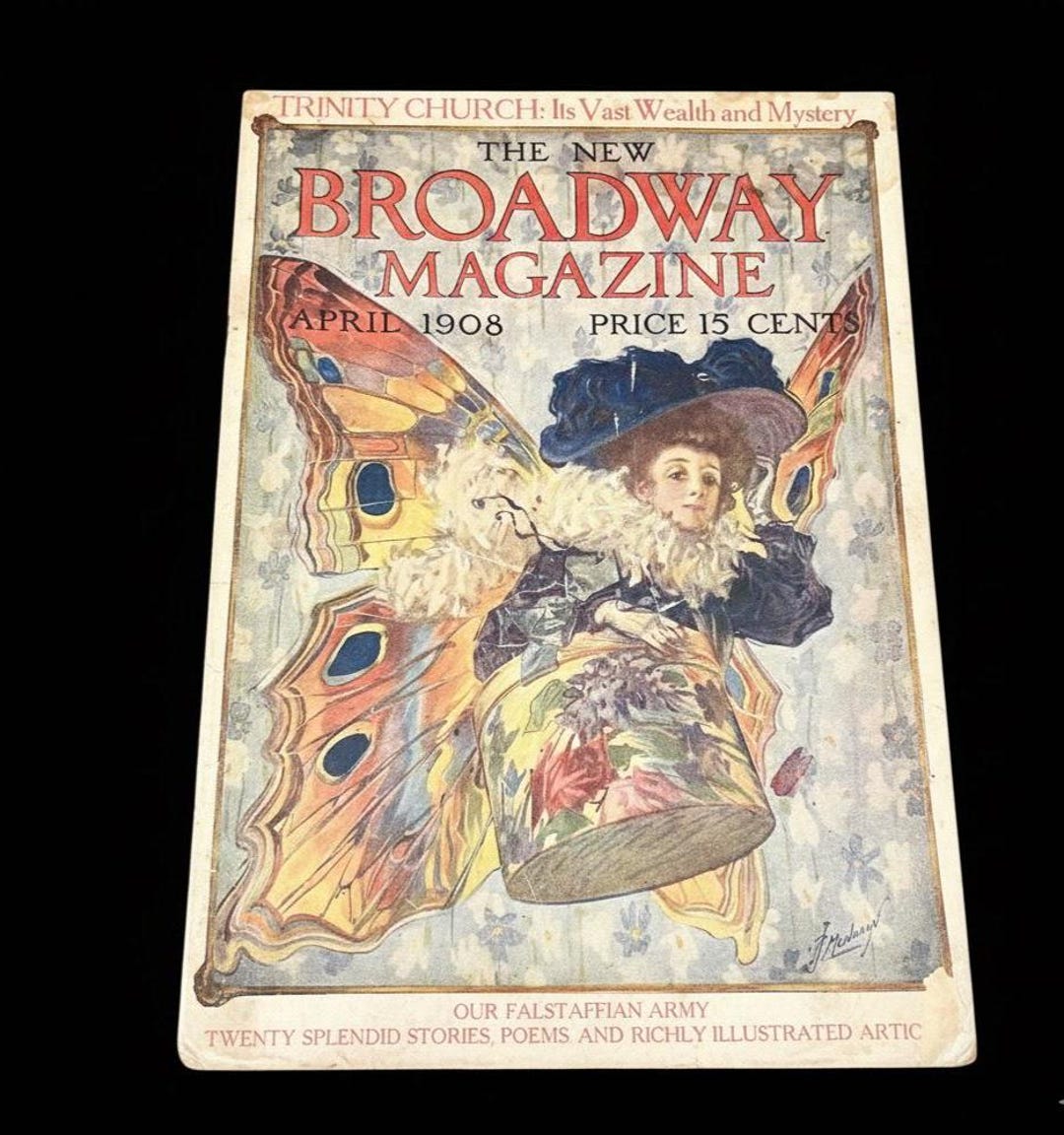 Broadway Magazine - April 1908, New York Stage, Art Nouveau Cover ...