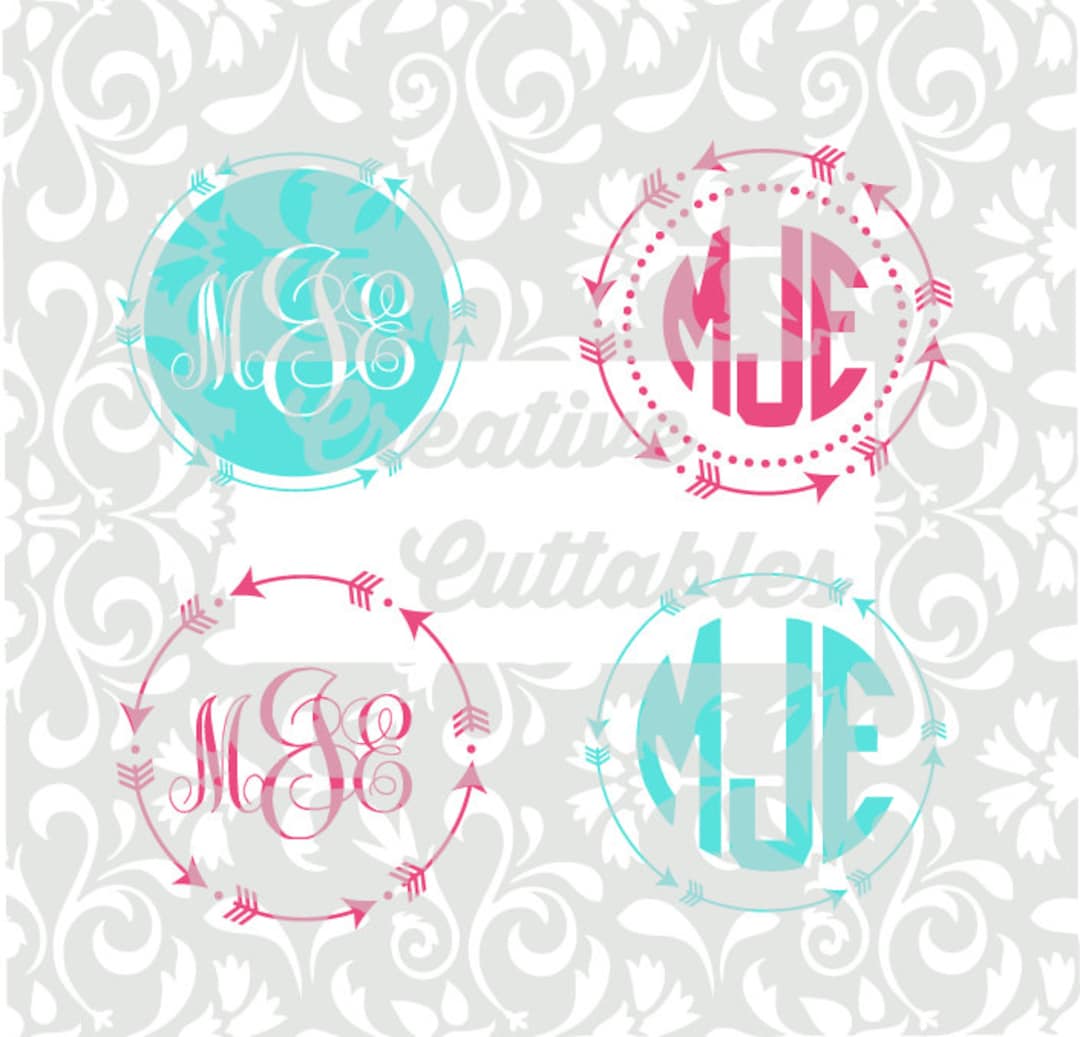 Aztec SVG Arrow Monogram Circle for Silhouette or Other Craft Cutters ...