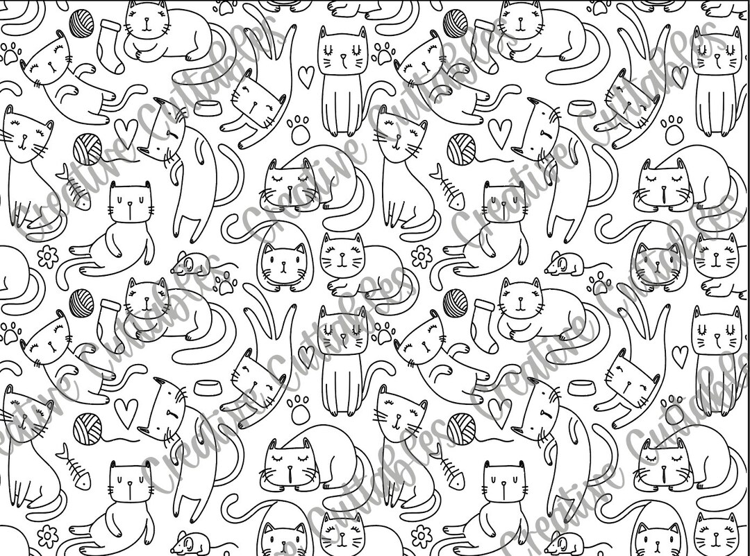 40 Oz Tumbler Full Wrap Lazy Cat SVG Digital File - Etsy