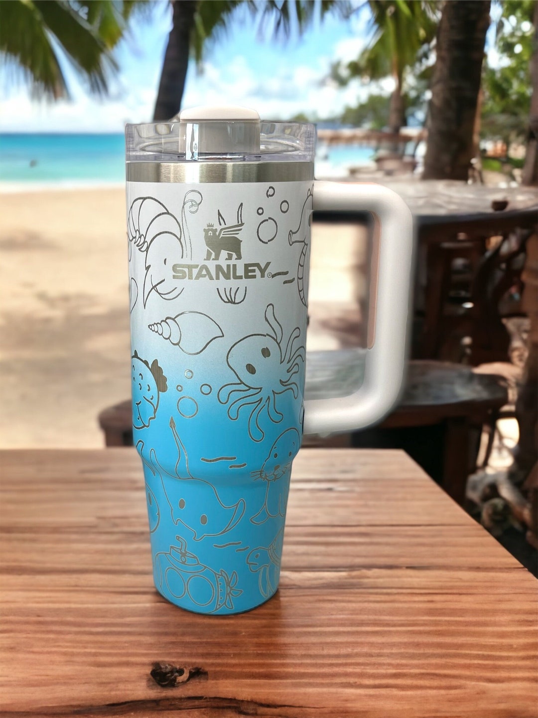 Engraved 30oz Stanley Quencher Tumbler With Handle Pool, Swimming ...