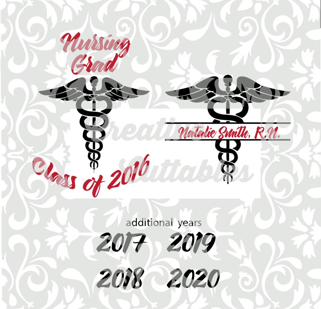 Nurse SVG Student RN Stethoscope CNA Monogram for Use With Silhouette ...