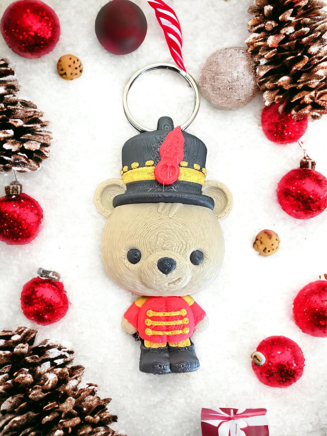 Articulated Nutcracker Bear Buddy Keychain - Charm, Stocking Stuffer ...