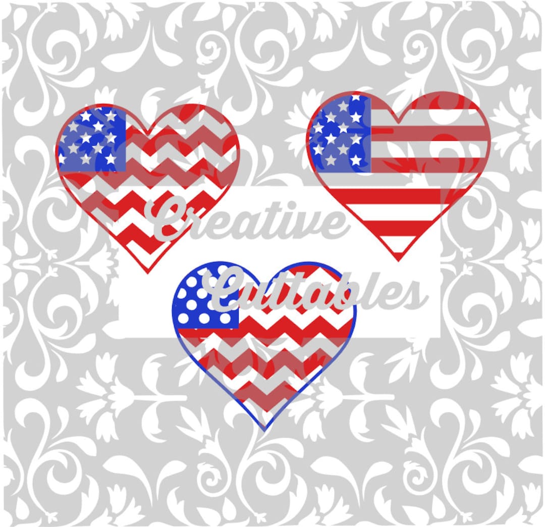 Patriotic SVG Patterned Flags Design for Silhouette or Other Craft ...