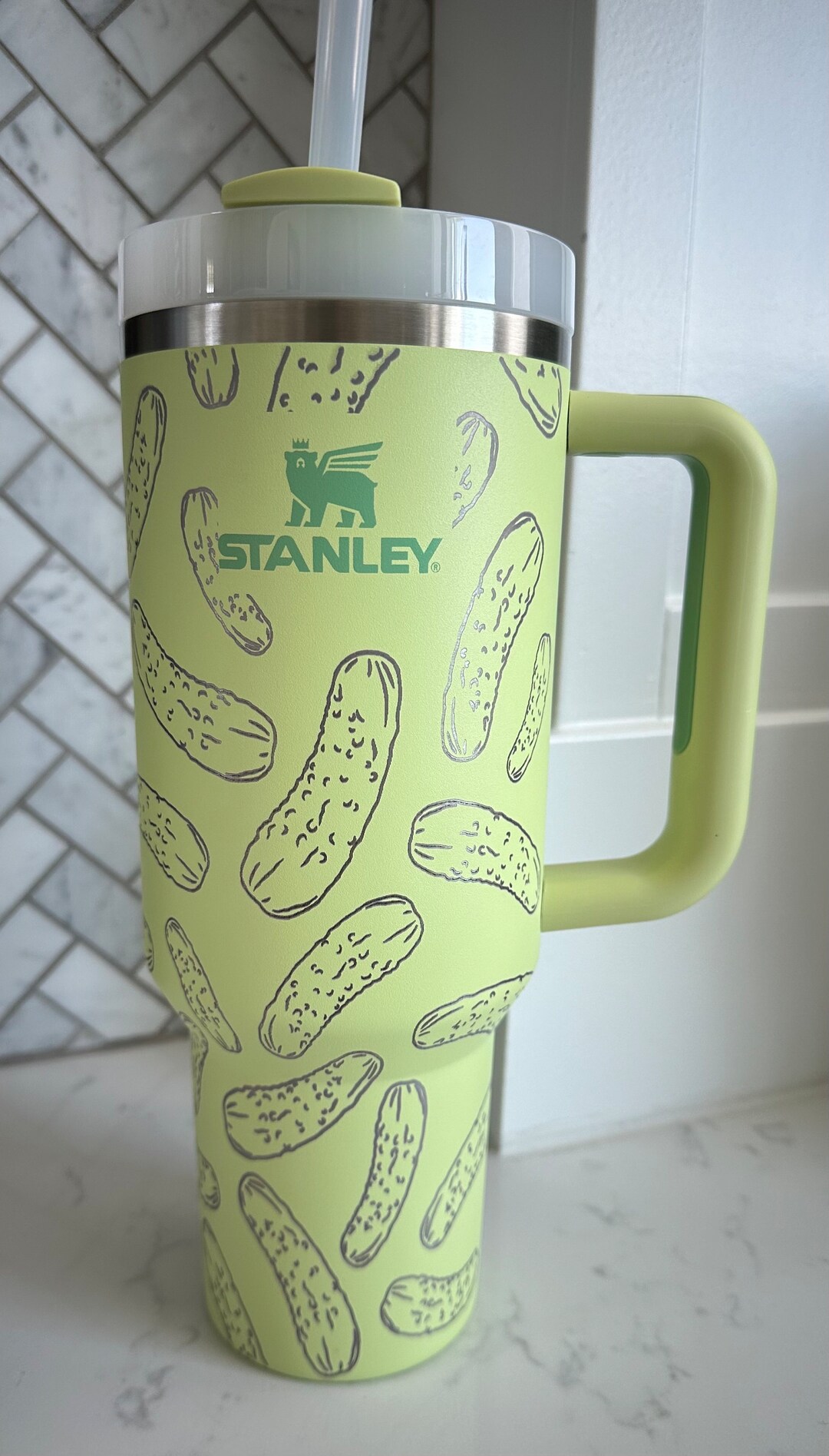 Authentic Citron Stanley Engraved 40oz Tumbler Dill Pickles, Pickle Chips READY TO SHIP - Etsy