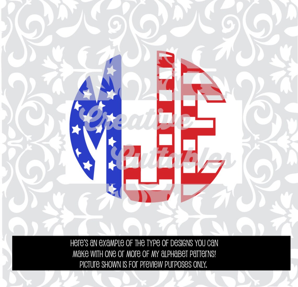 Star Monogram Circle Letters for Silhouette or Other Craft | Etsy