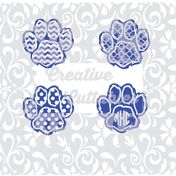 Chevron Paw Print - Etsy