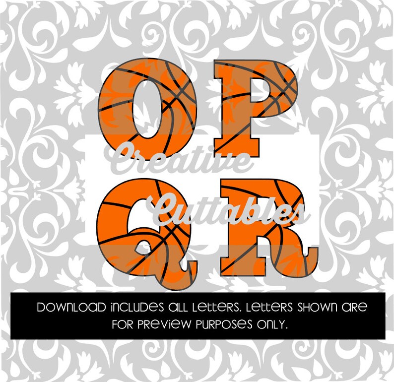Letras de baloncesto Letras mayúsculas para Silhouette u otros - Etsy ...