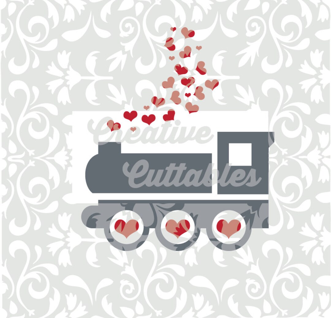 SVG Valentine Train Hearts Designs for Silhouette or Other Craft ...