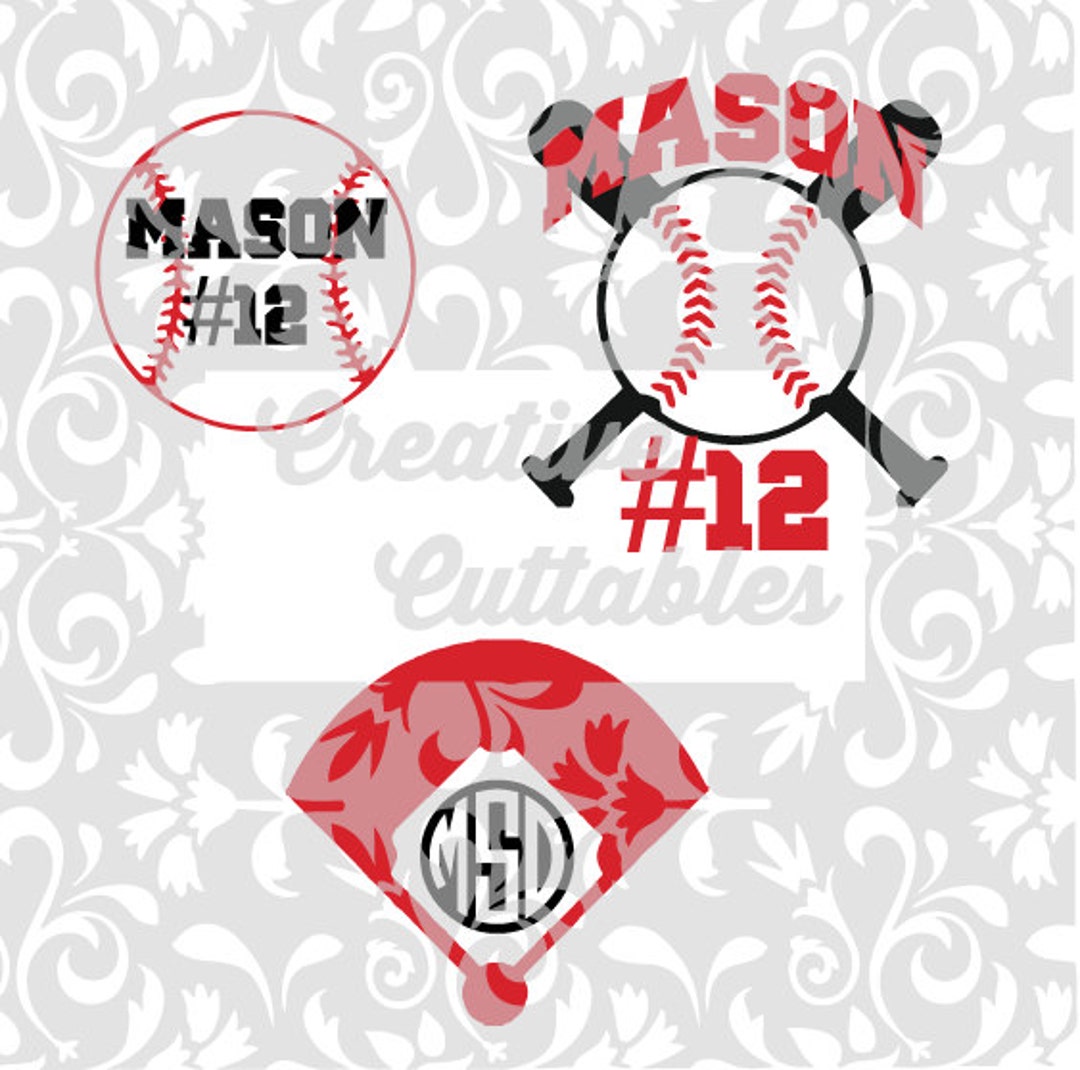 Baseball SVG Outfield and Ball for Personalization for - Etsy