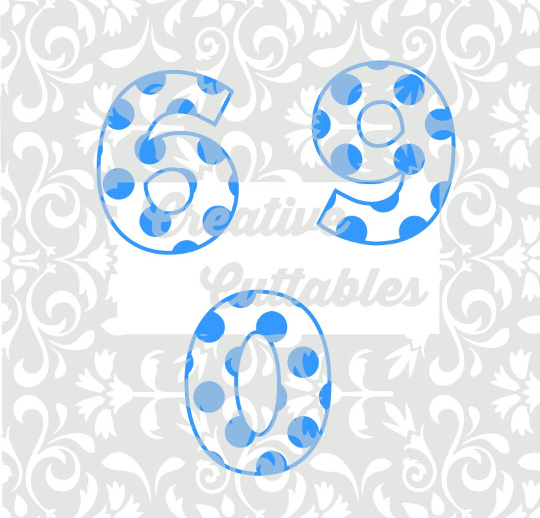 Polka Dot Numbers for Silhouette or Other Craft Cutters (.svg/.dxf/.eps ...
