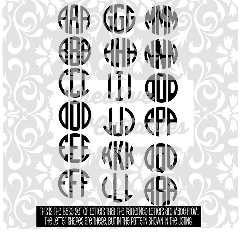 Star Monogram Circle Letters for Silhouette or Other Craft - Etsy