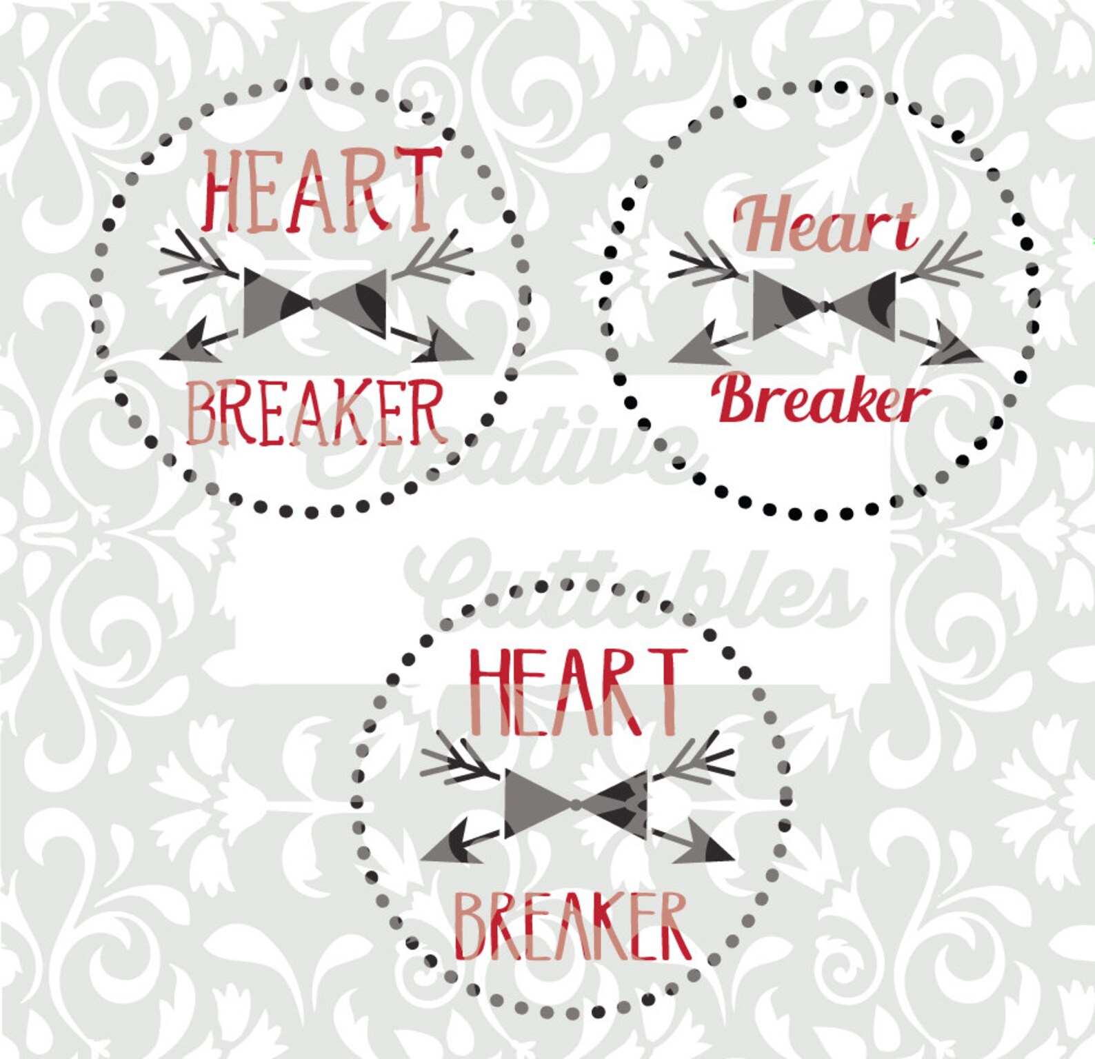Valentine SVG Heart Breaker Designs for Silhouette or Other Craft ...