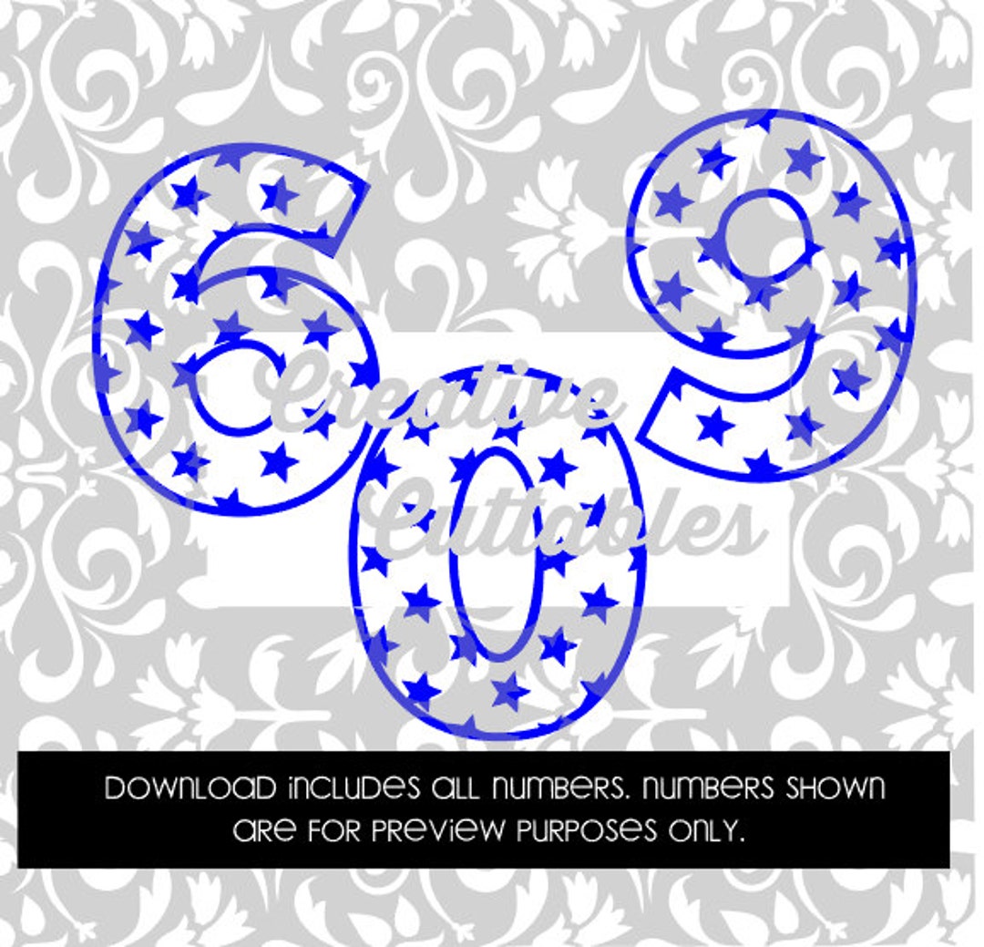 Patriotic Star Numbers for Silhouette or Other Craft Cutters .svg/.dxf ...