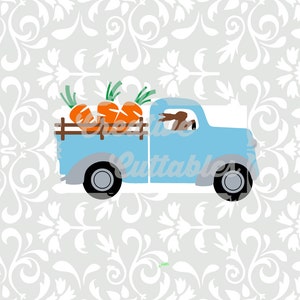 Easter Carrot Truck SVG Bunny Silhouette or Other Craft Cutters (.svg ...